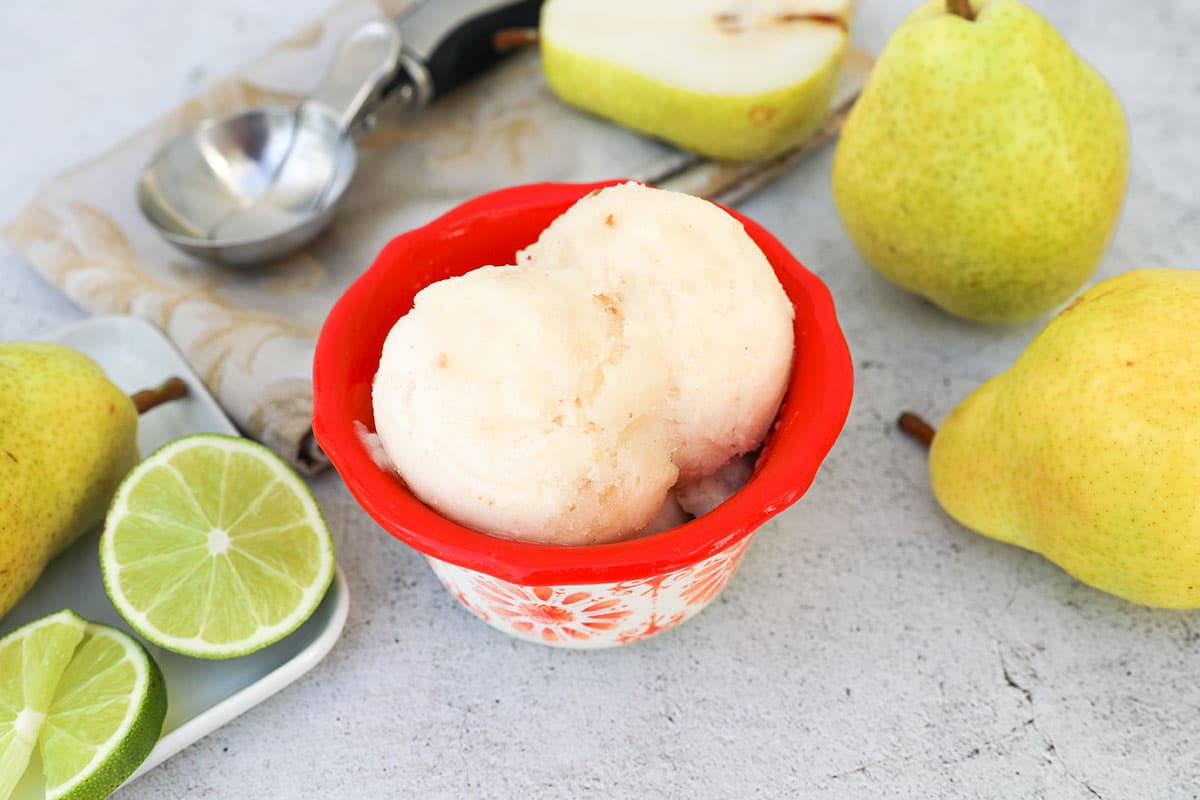 Bartlett Pear Sorbet - Plant-Based Diet Recipes - Dessert