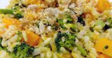 Brown Rice Risotto With Caramelized Onions, Squash and Broccoli